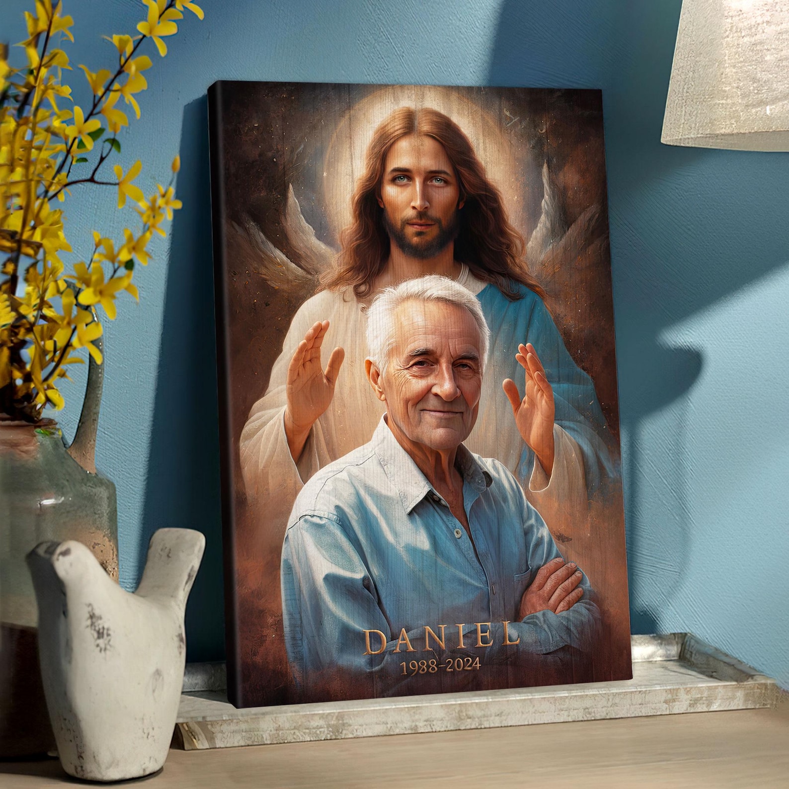 Custom Christian Memorial Canvas – Jesus & Loved One Tribute – Faith ...