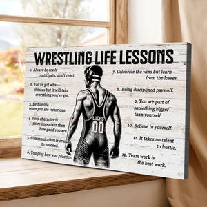 Wrestling Life Lessons Personalized Canvas, Custom Wrestling Poster ...