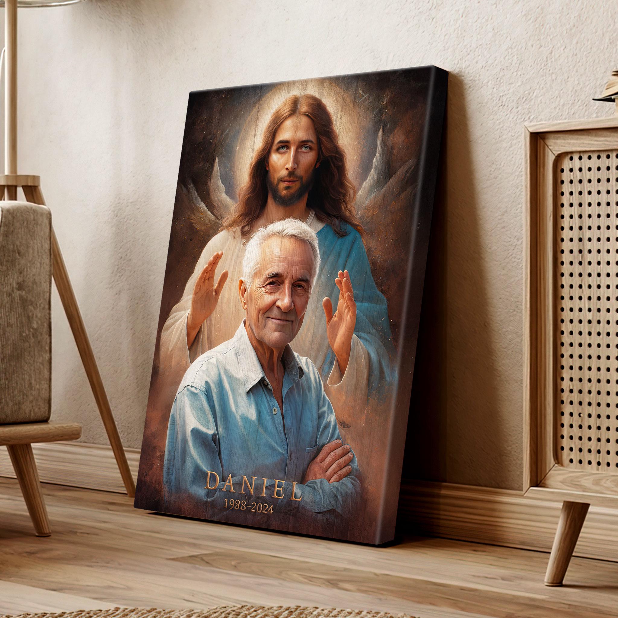 Custom Christian Memorial Canvas – Jesus & Loved One Tribute – Faith ...