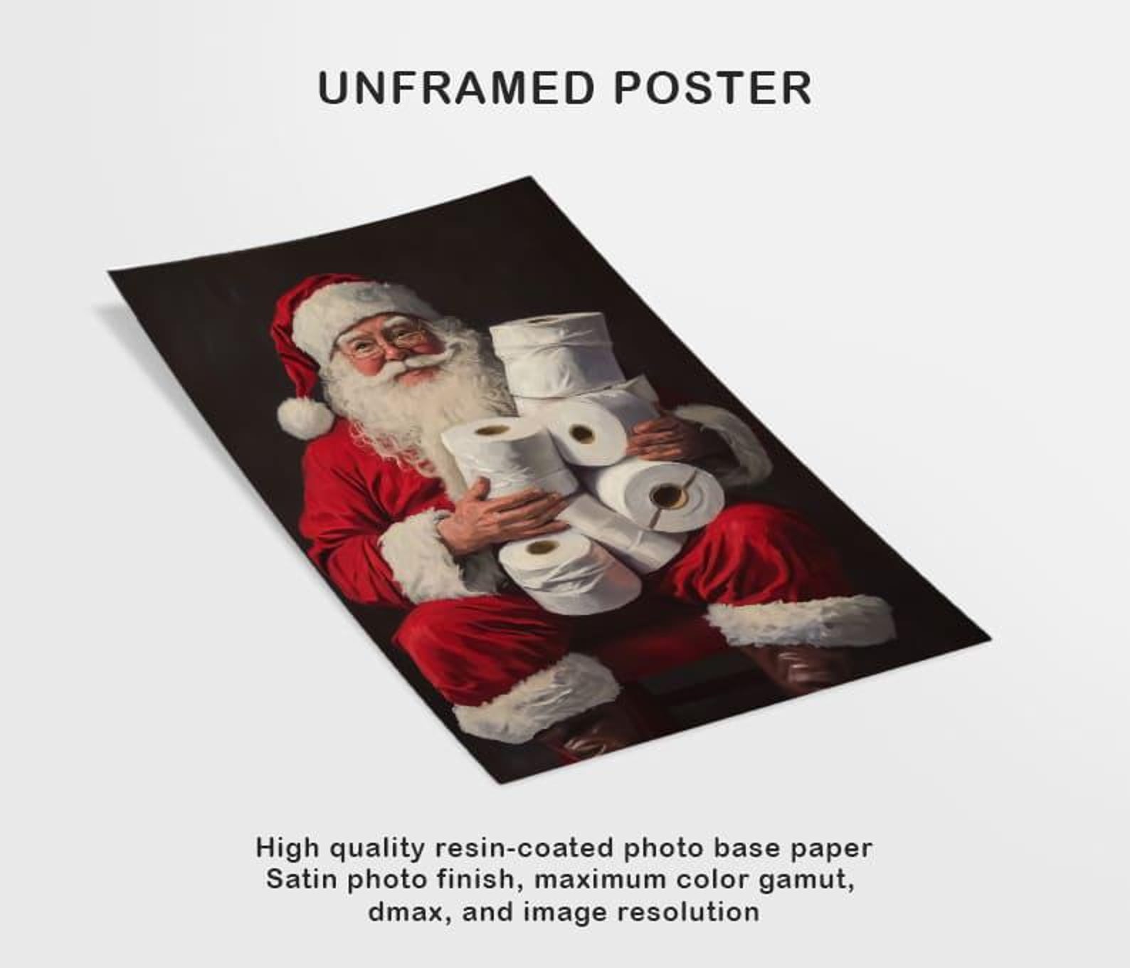 Santa Bathroom Canvas Wall Art, Funny Christmas Decor, Festive Holiday ...