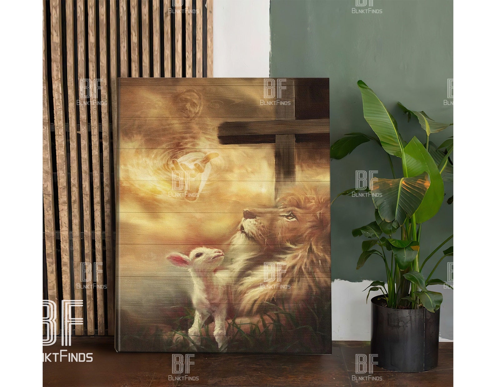 Lion and Lamb Art Canvas Lion of Judah Light Sunset Lamb of - Etsy