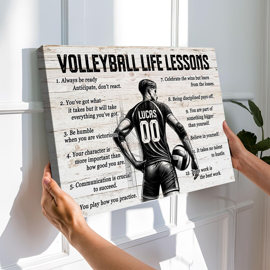 Volleyball Life Lessons Personalized Canvas, Custom Volleyball Poster ...