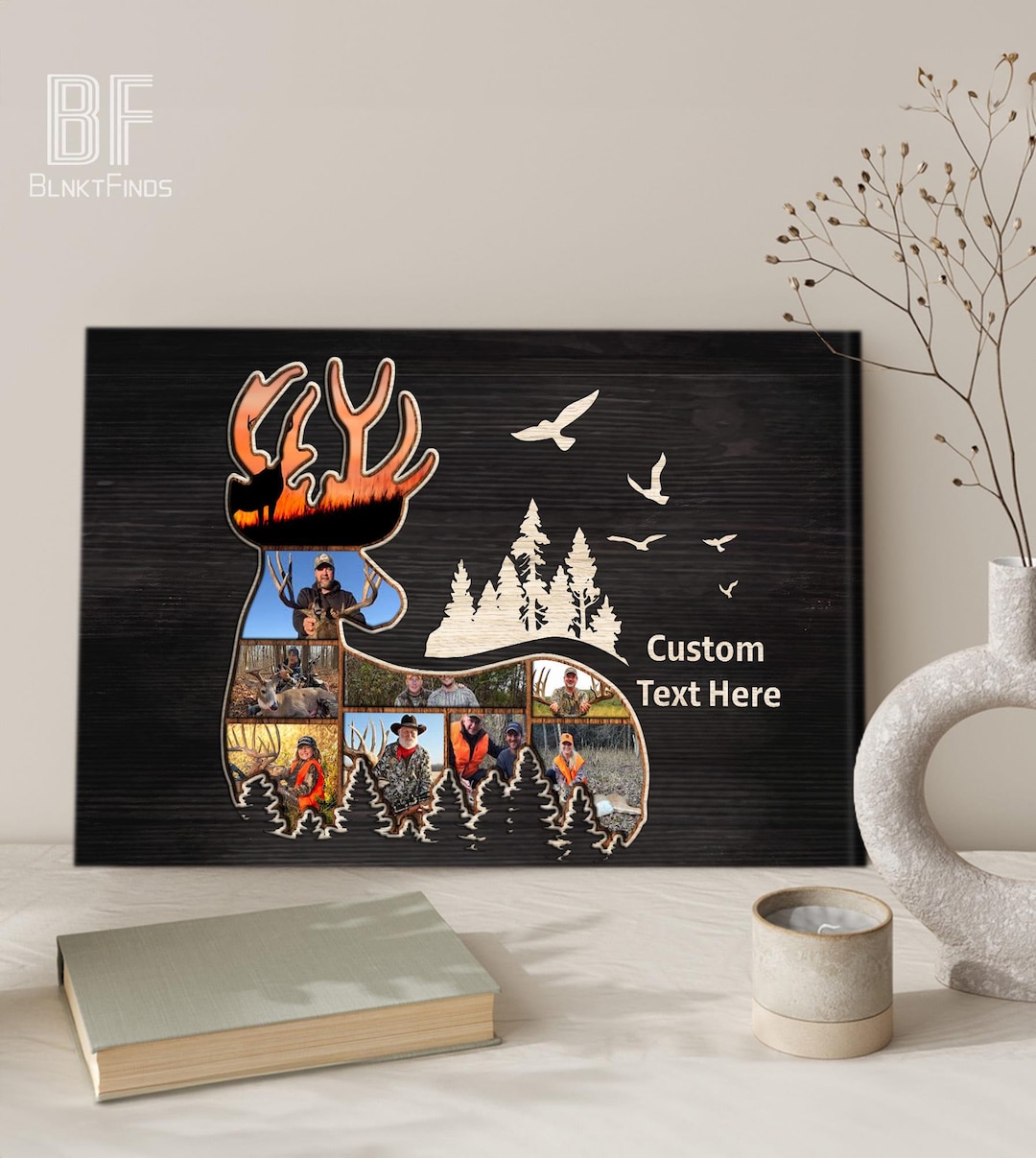 Custom Deer Hunting Photo Collage Canvas | Personalized Father’s Day ...