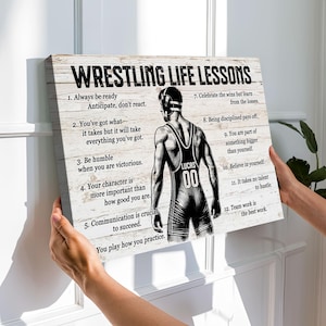 Wrestling Life Lessons Personalized Canvas, Custom Wrestling Poster ...