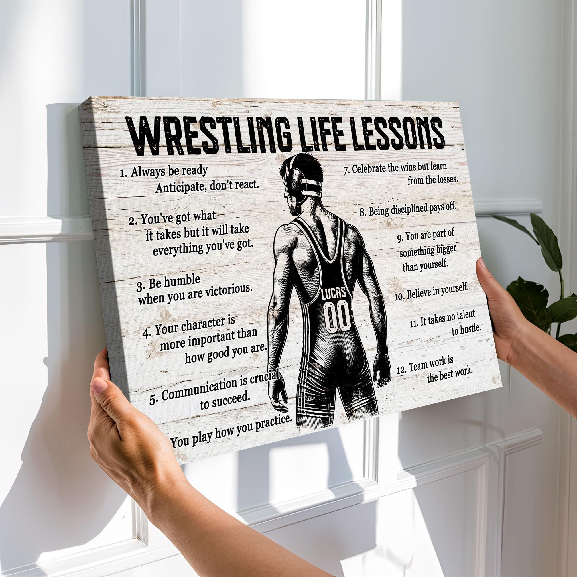 Wrestling Life Lessons Personalized Canvas, Custom Wrestling Poster ...