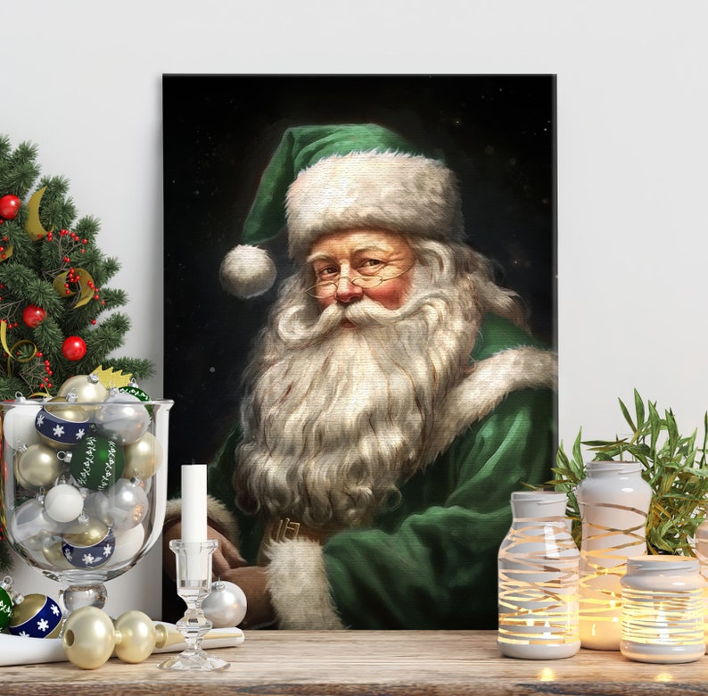Green Santa DIGITAL Download File, Art for Christmas 2023 - Etsy