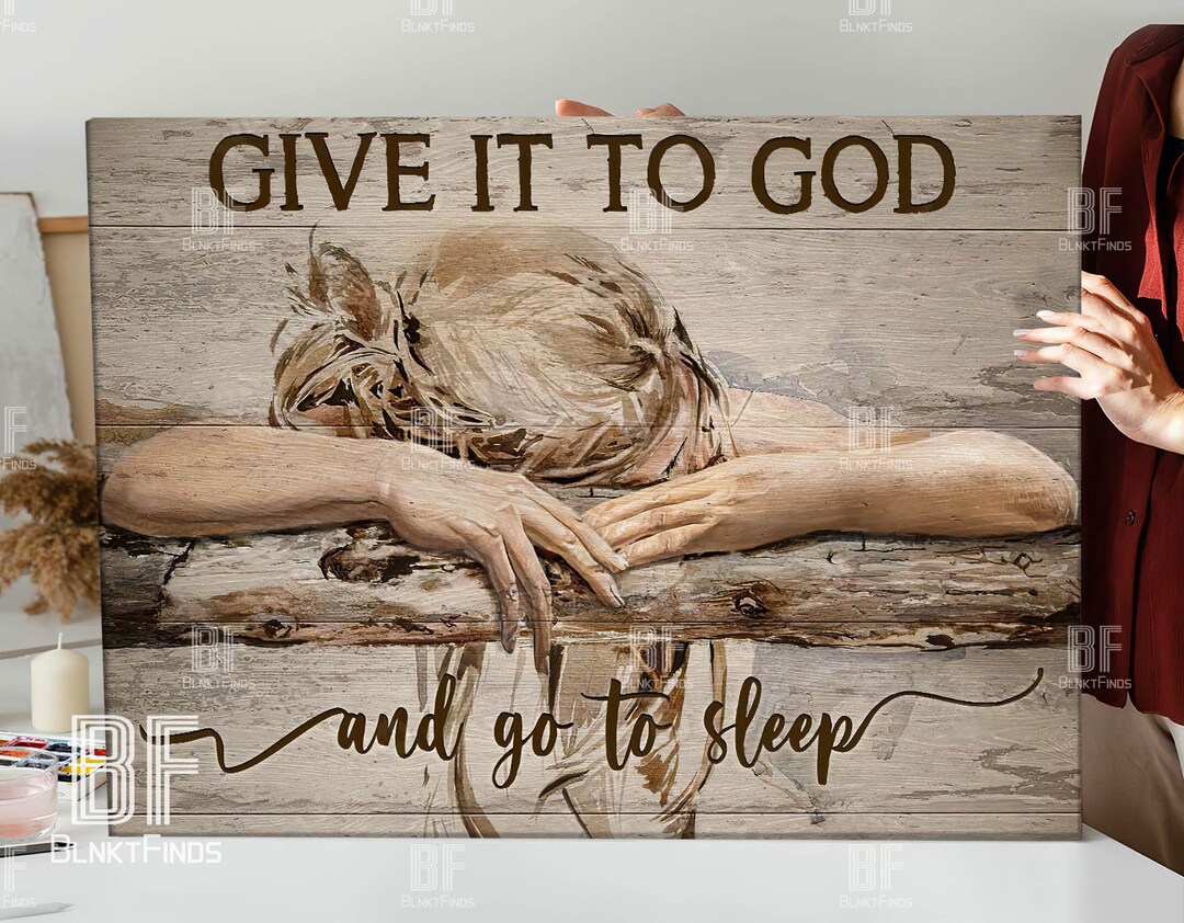 Give It to God Sleeping Girl Art Canvas, Sleeping Girl Art Canvas, Lion ...