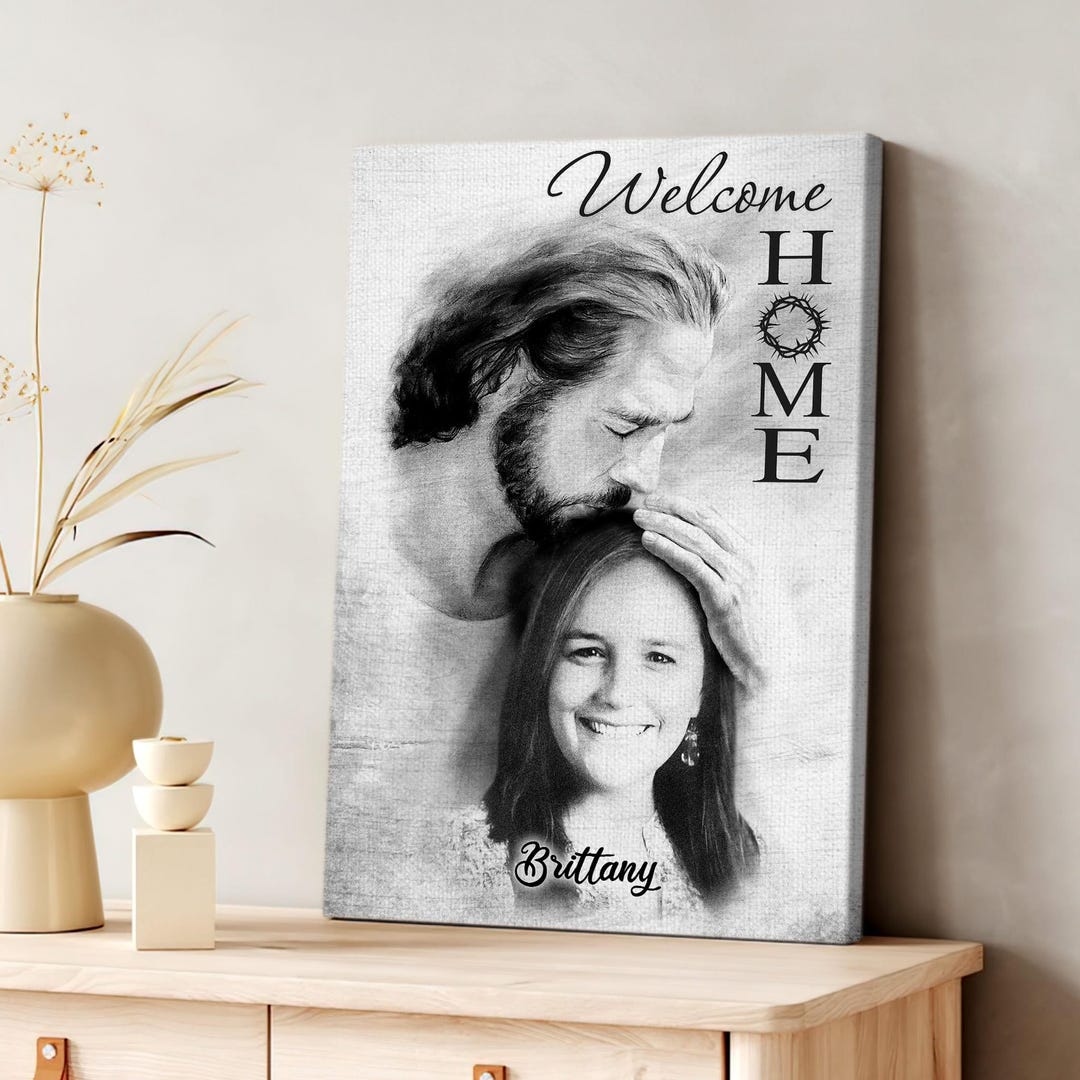 Custom Memorial Canvas – Jesus Welcome Home Print – Christian ...