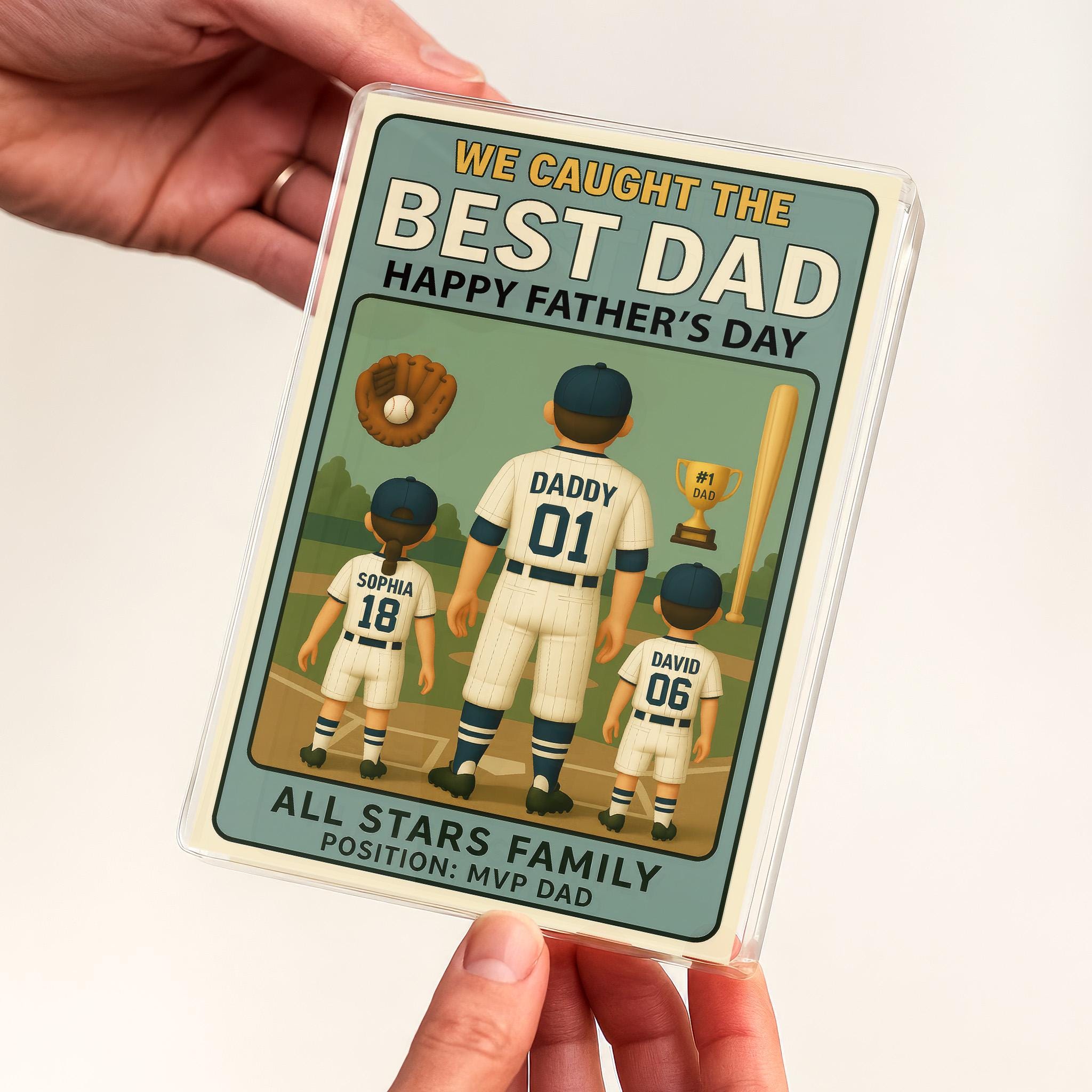 We Scored the Best Dad – Personalized Vintage Baseball Trading Card ...