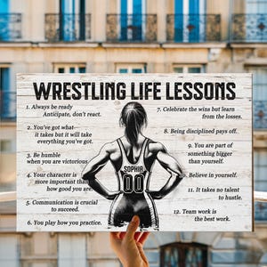 Wrestling Life Lessons Personalized Canvas, Custom Wrestling Poster ...