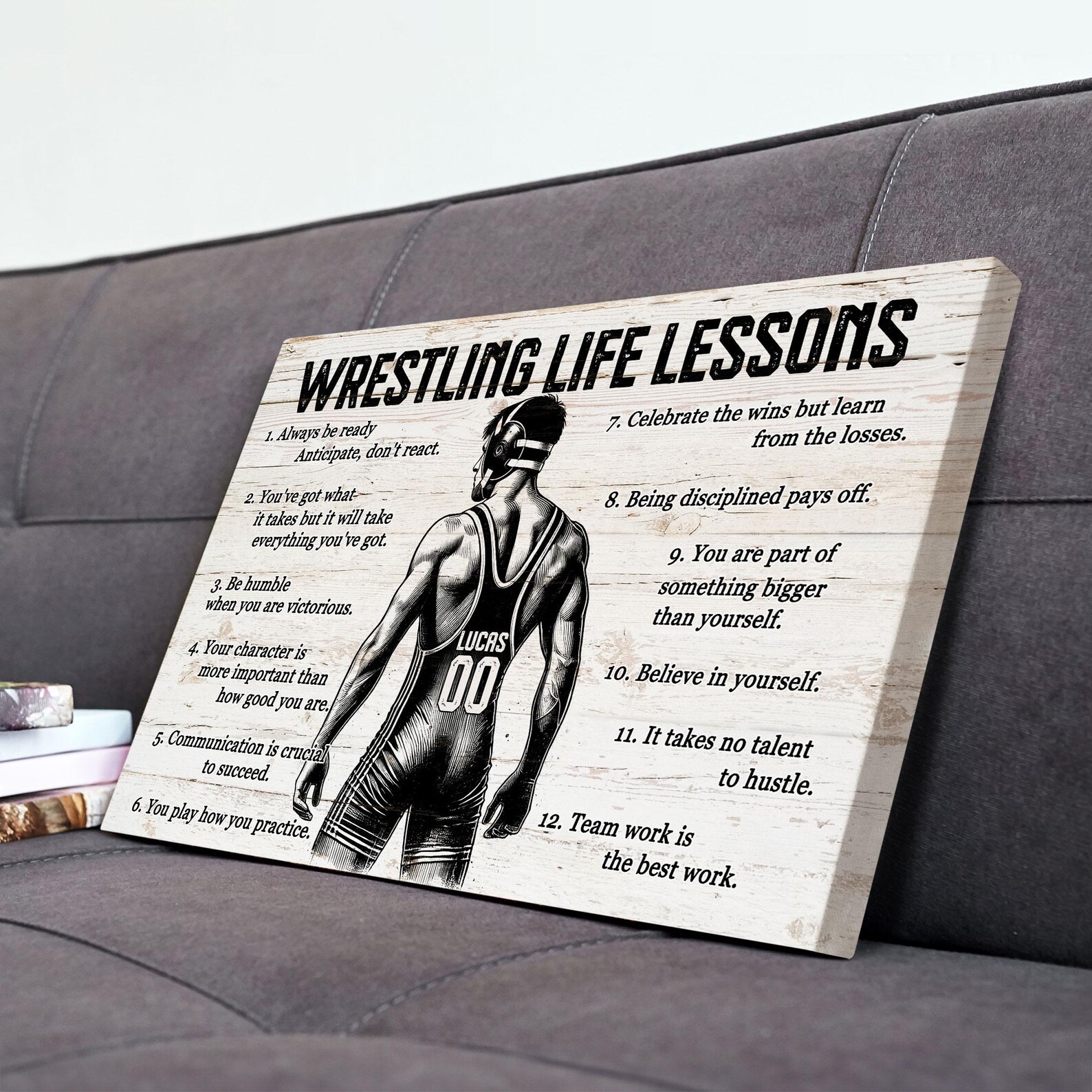 Wrestling Life Lessons Personalized Canvas, Custom Wrestling Poster ...