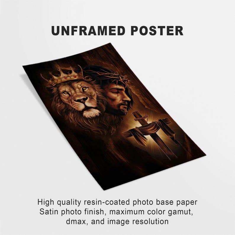 Easter Jesus and the Lion of Judah Canvas – Crowned Majesty and ...