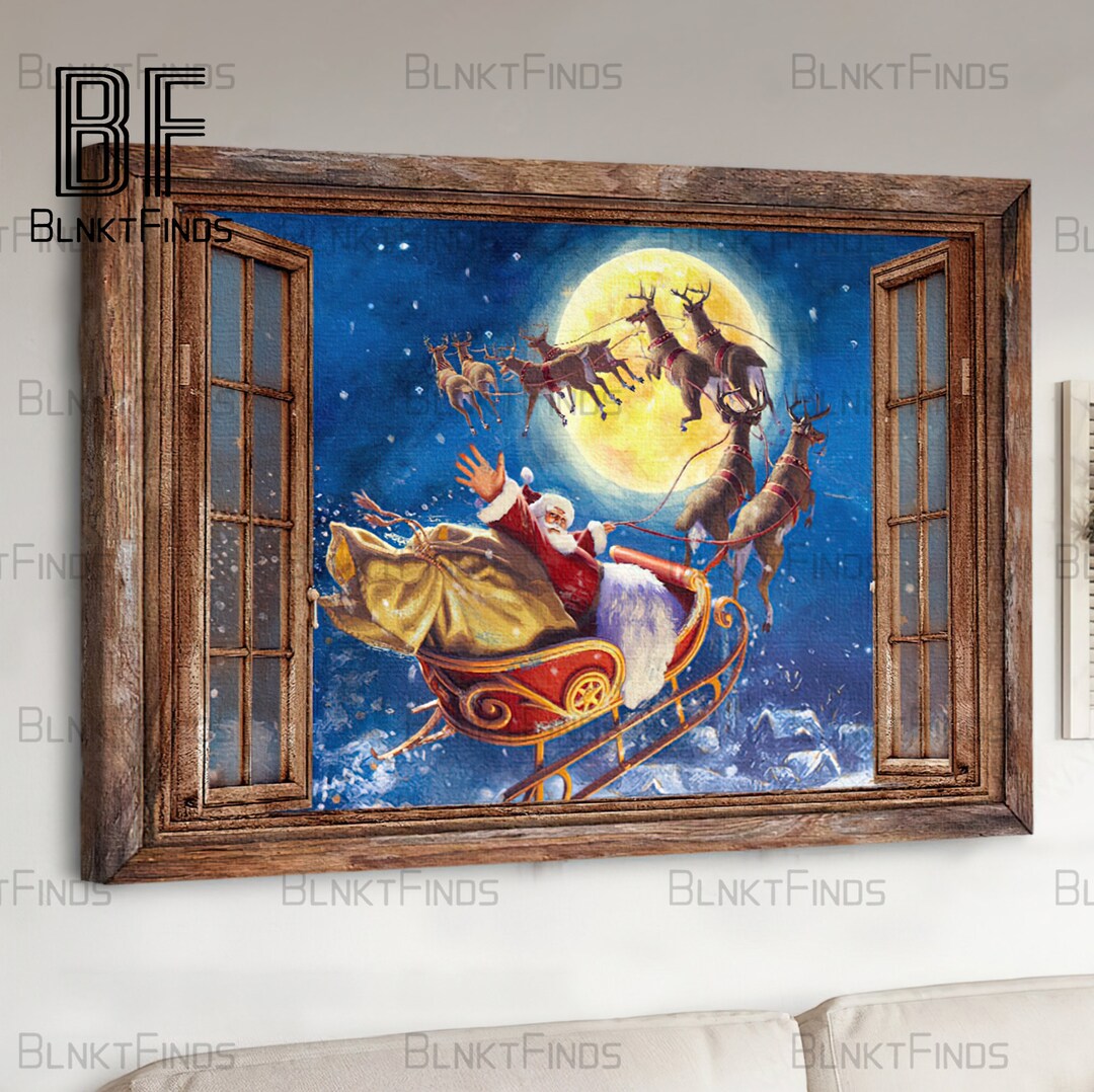 Santa Claus Art, Christmas Art, Santa Canvas Print, Christmas 2023 Art ...