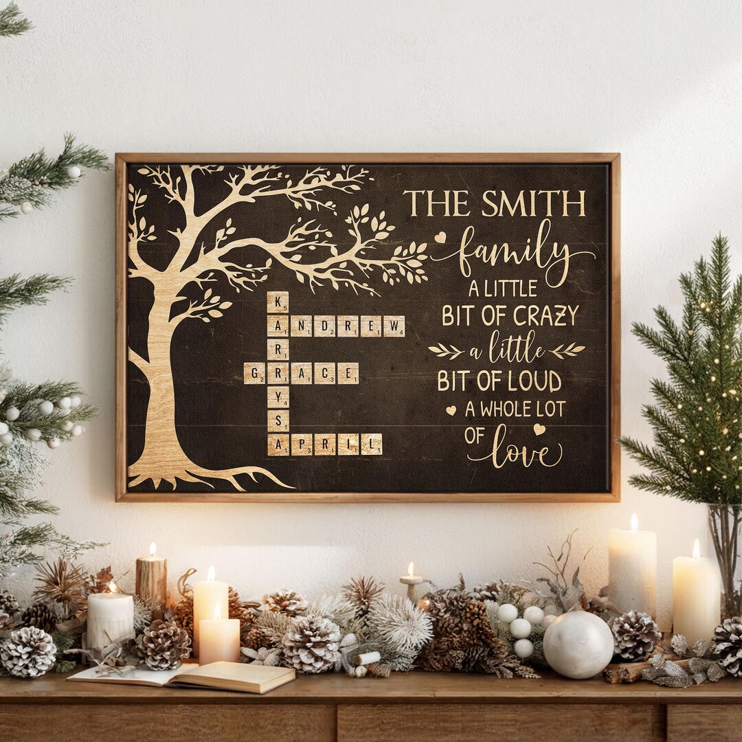 Custom the Smith Family Canvas, Family Sign, A Little Bit Crazy, A ...
