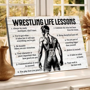 Wrestling Life Lessons Personalized Canvas, Custom Wrestling Poster ...