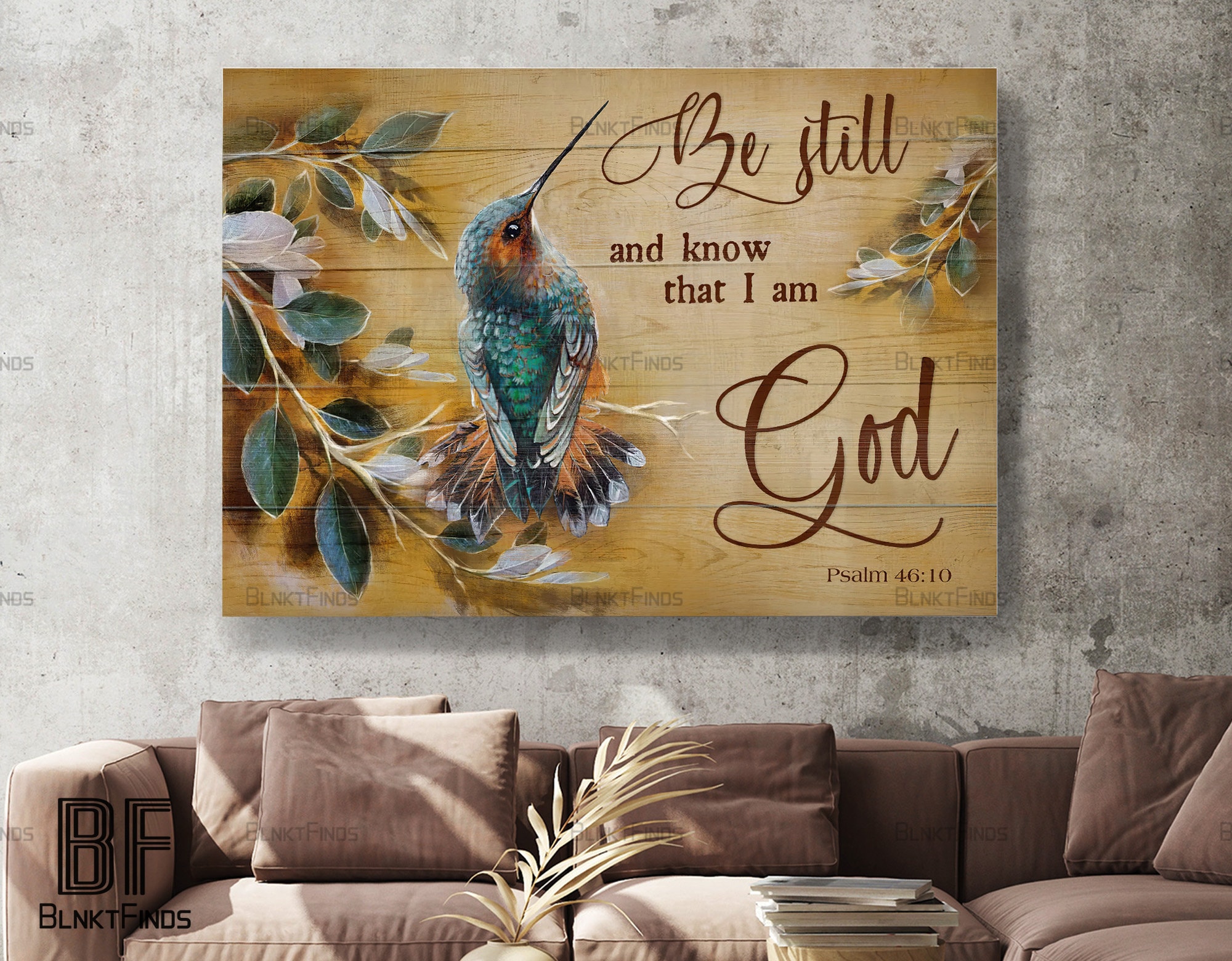 Colorful Hummingbird Art, Be Still and Know That I Am God Canvas ...