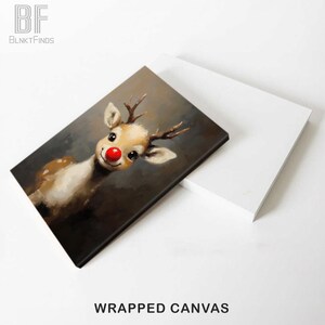 Rudolph Reindeer Oil Painting Canvas Poster, Red Nosed Reindeer ...
