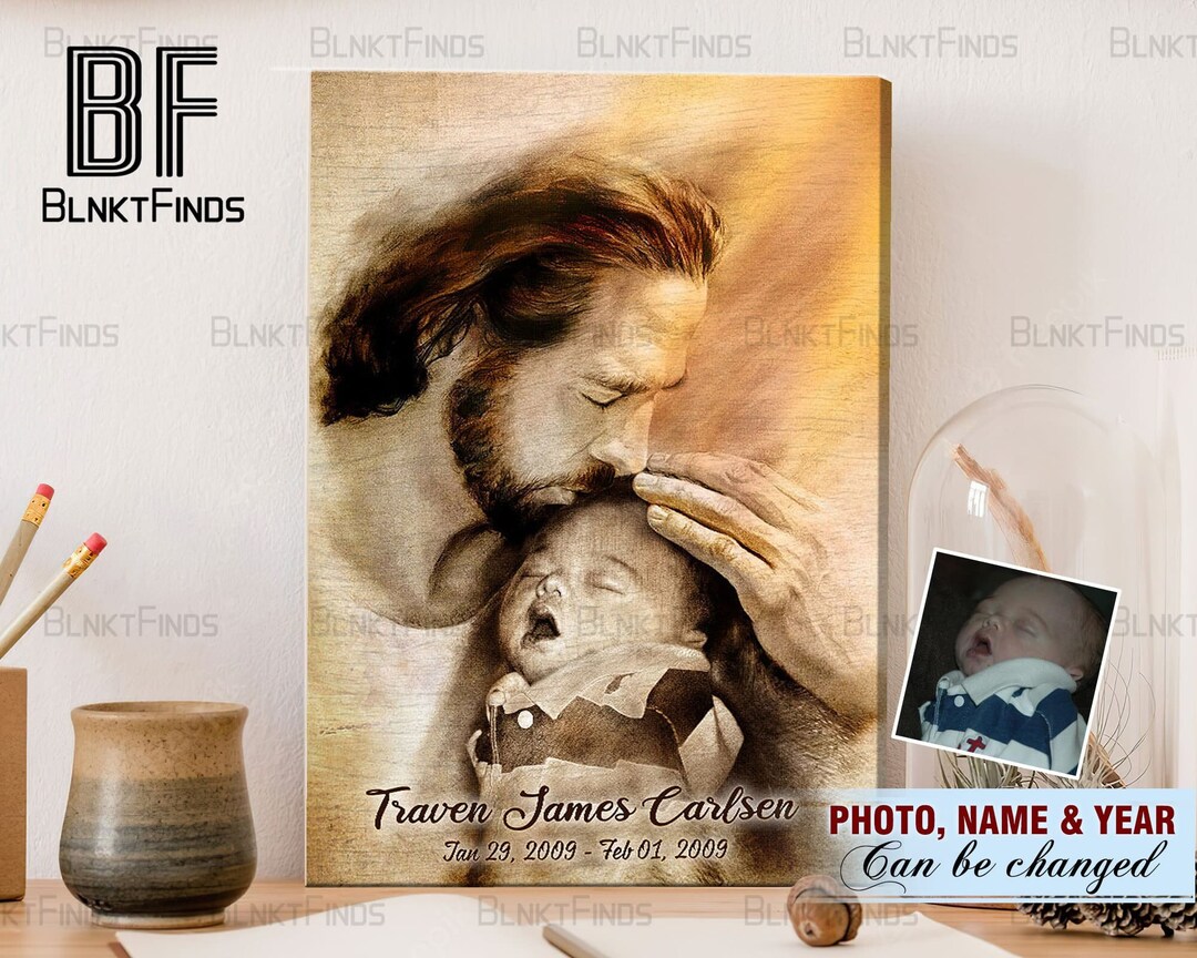 Loss of Baby Art Gift, in Memory Baby Angel Canvas, Memorial Potrait ...