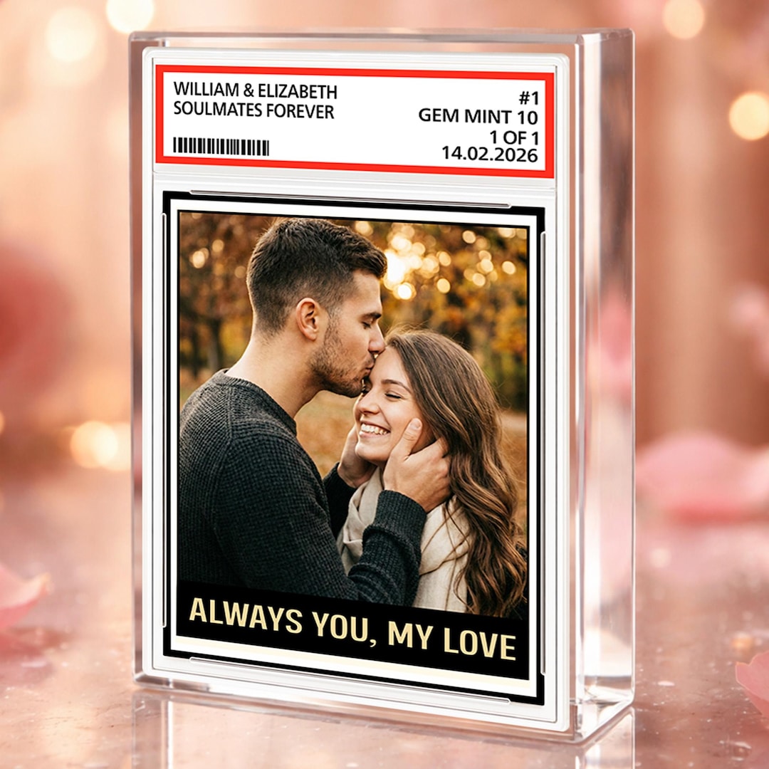 Personalized Couple Photo Trading Card Acrylic Block, Soulmates Forever ...