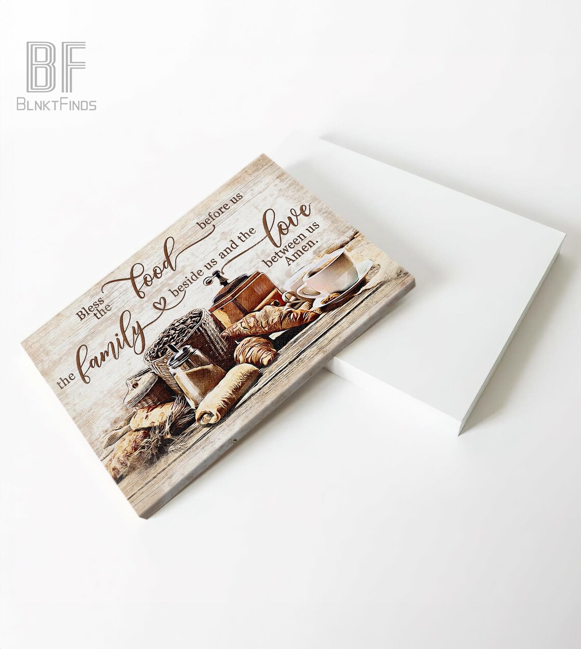 Delicious Meal Art Canvas, Kitchen Decore, Bless the Food Before Us ...