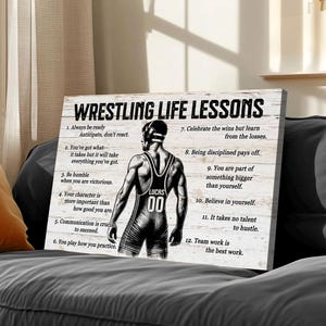 Wrestling Life Lessons Personalized Canvas, Custom Wrestling Poster ...