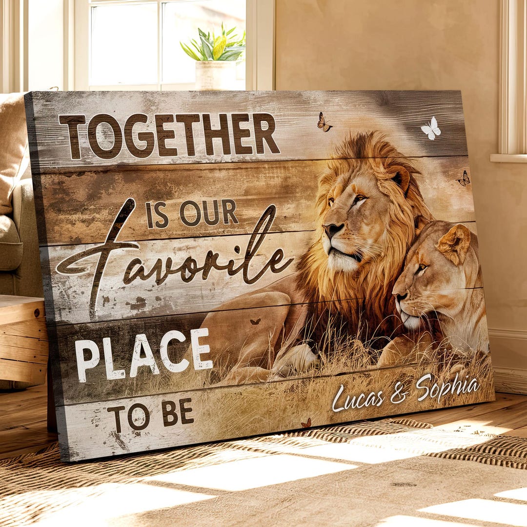 Custom Anniversary Print, Rustic Couple Gift, Romantic Safari Decor ...