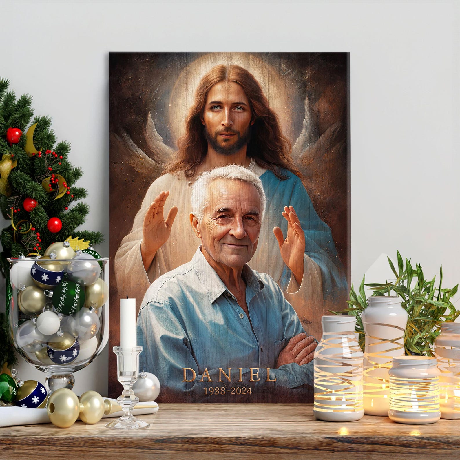 Custom Christian Memorial Canvas – Jesus & Loved One Tribute – Faith ...