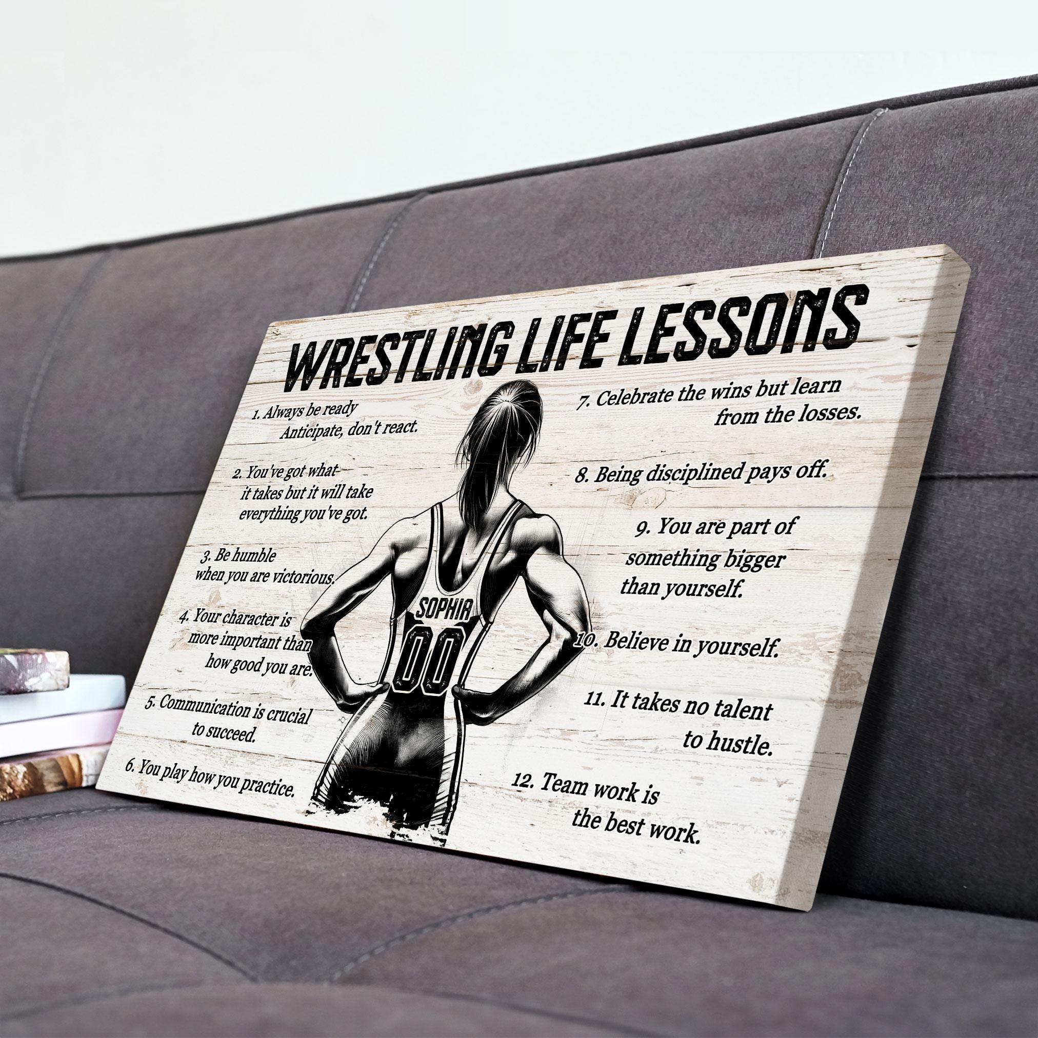 Wrestling Life Lessons Personalized Canvas, Custom Wrestling Poster ...