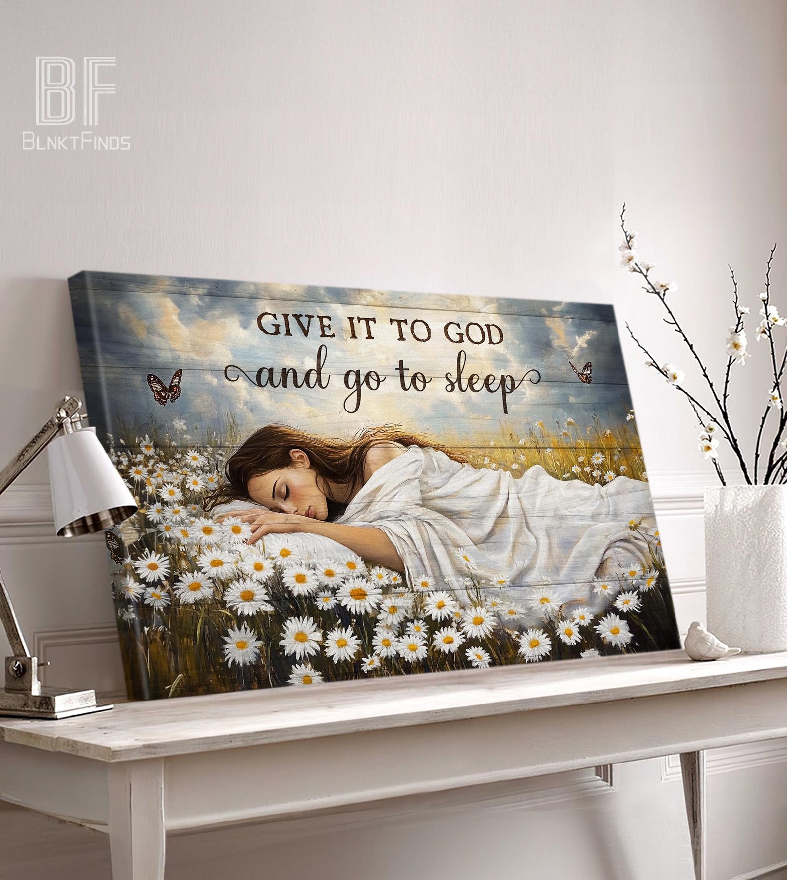 Give It to God and Go to Sleep Jesus Canvas Prints - Christian Wall Art ...