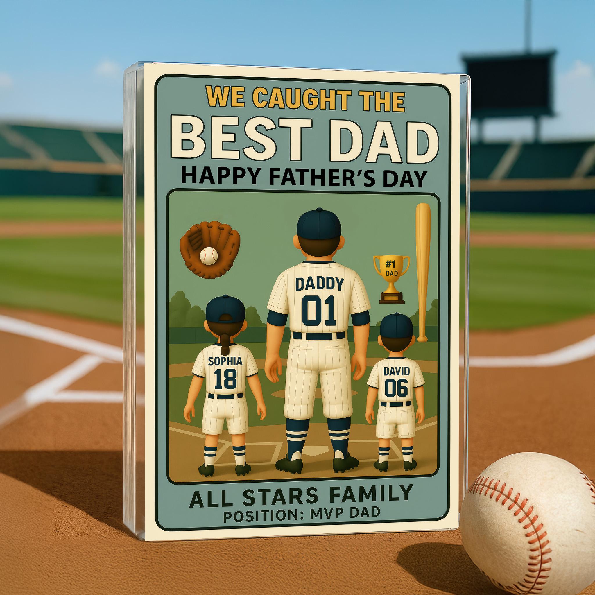 We Scored the Best Dad – Personalized Vintage Baseball Trading Card ...
