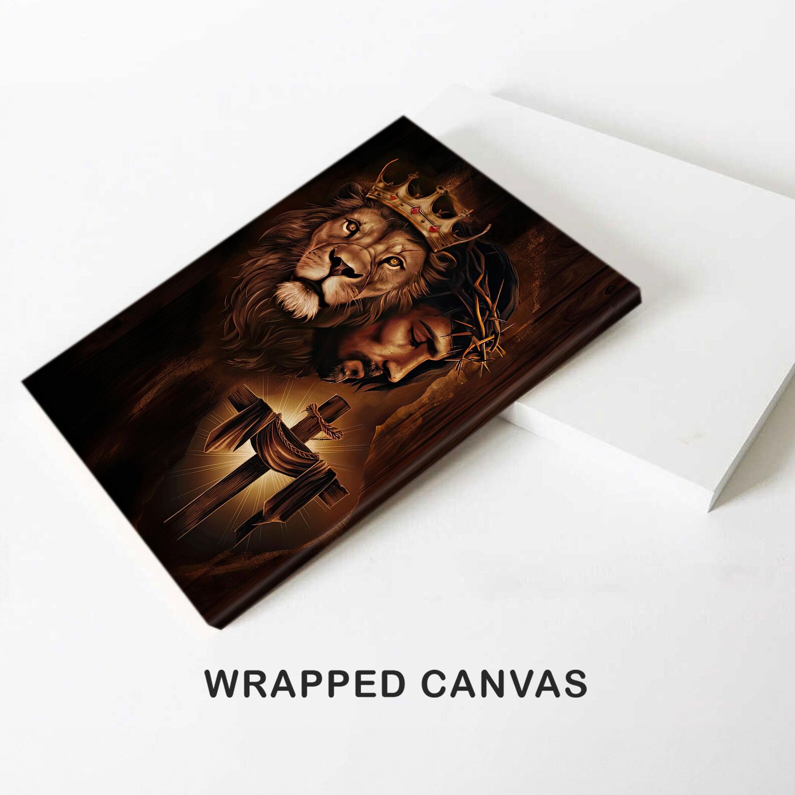 Easter Jesus and the Lion of Judah Canvas – Crowned Majesty and ...