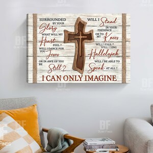 I Can Only Imagine Wooden Cross Canvas, Wooden Cross Art Canvas, Home ...
