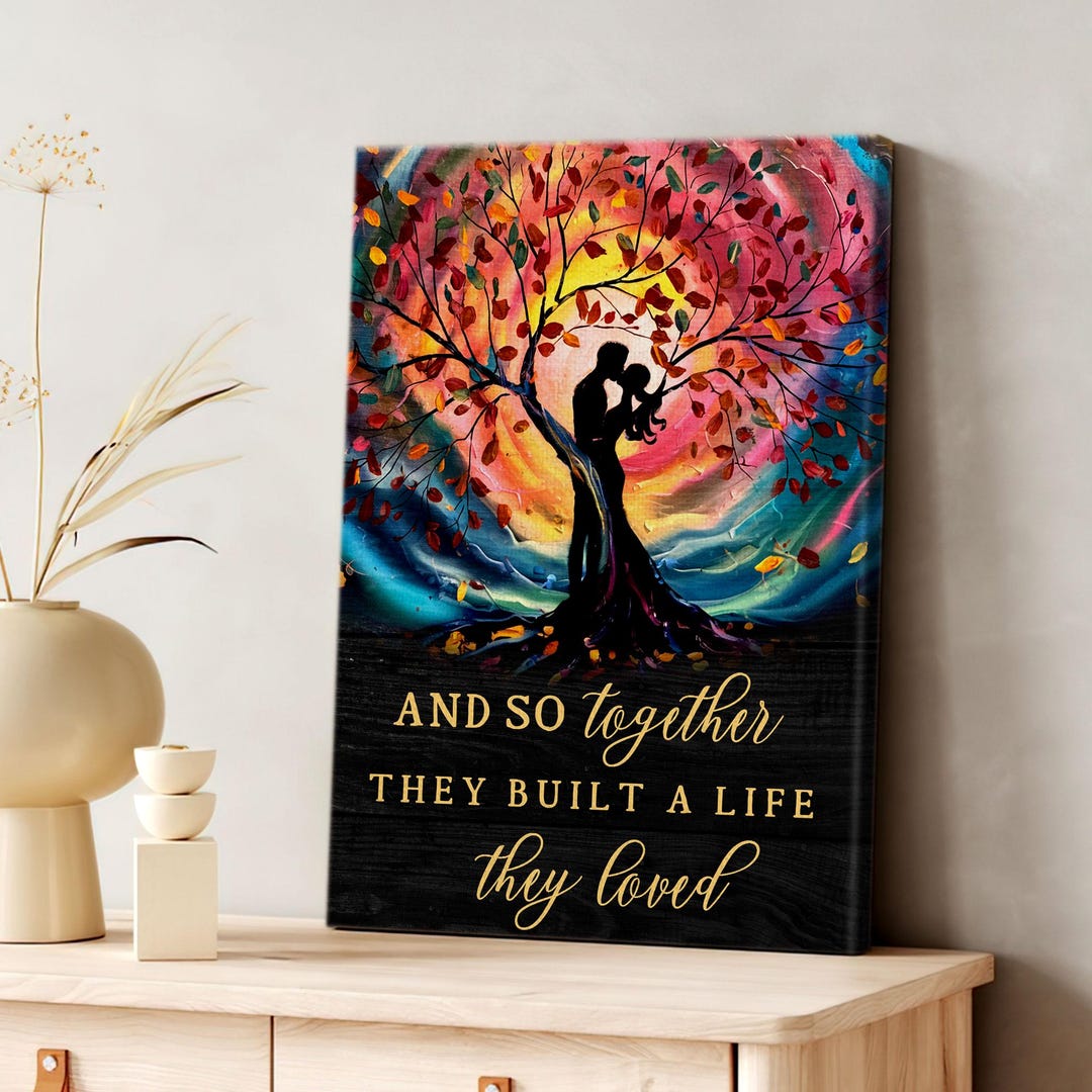 Together Forever Tree of Life Canvas – Romantic Couple Wall Art ...