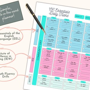 CC Essentials Daily Planner Stick-in-the-sand Simple Daily Task Tracker ...
