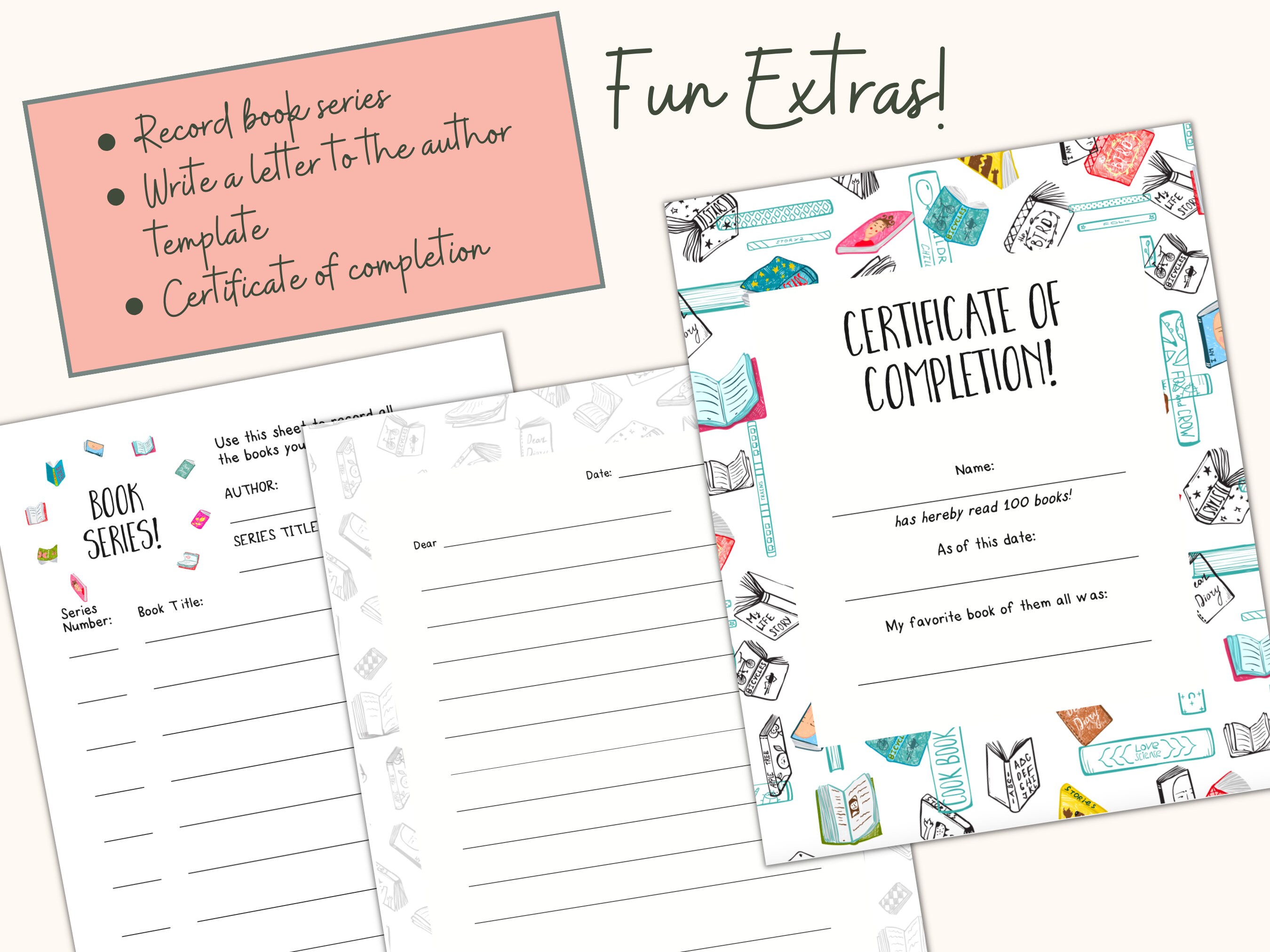 Reading Book Log and Reward Chart for Kids - Etsy