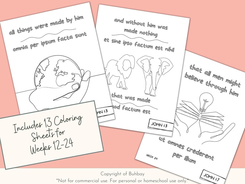 CC Cycle 3 Foundations Bible Memory Verse Coloring Sheets John 1:1-7 ...