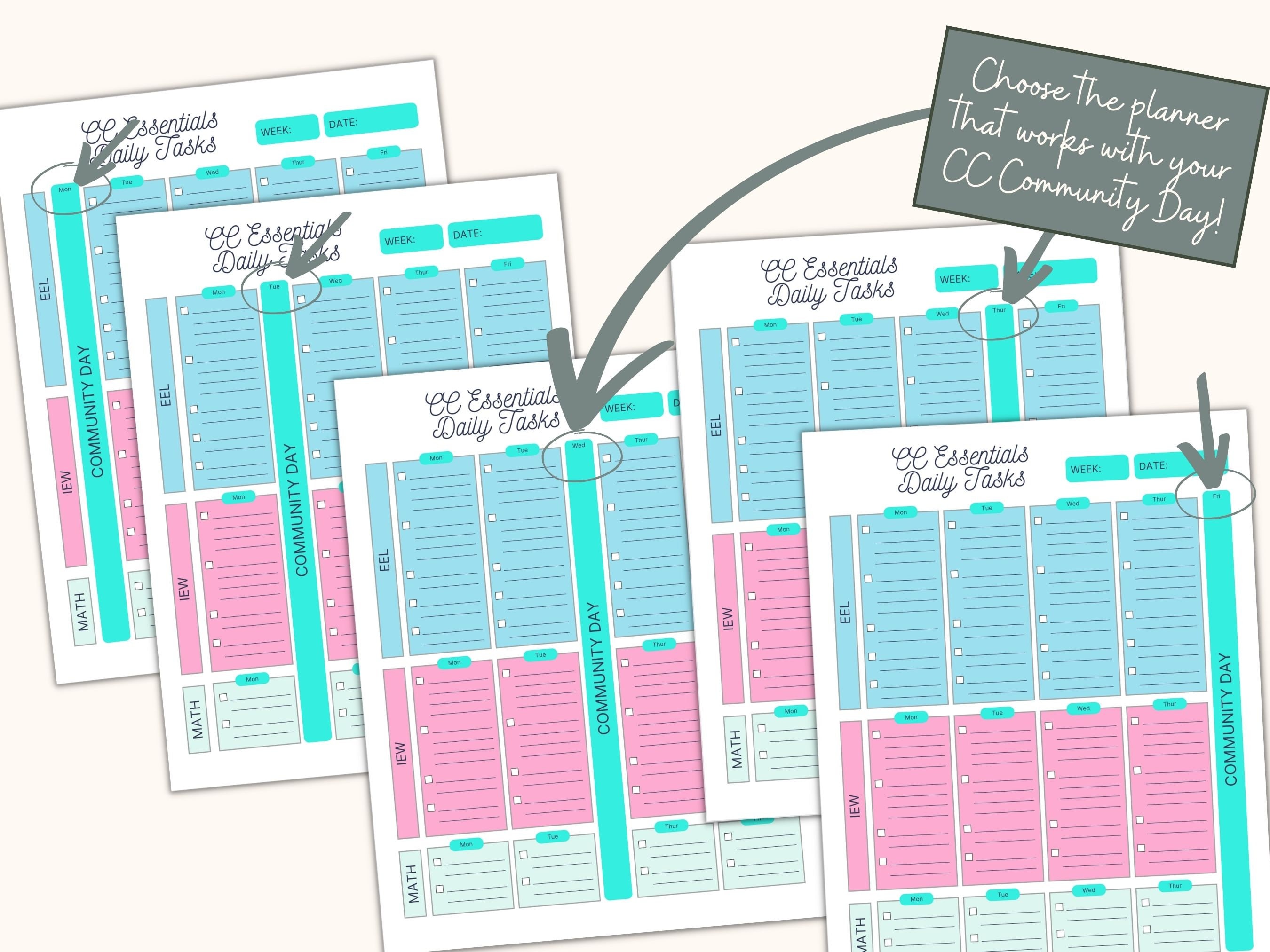 CC Essentials Daily Planner Stick-in-the-sand Simple Daily Task Tracker ...