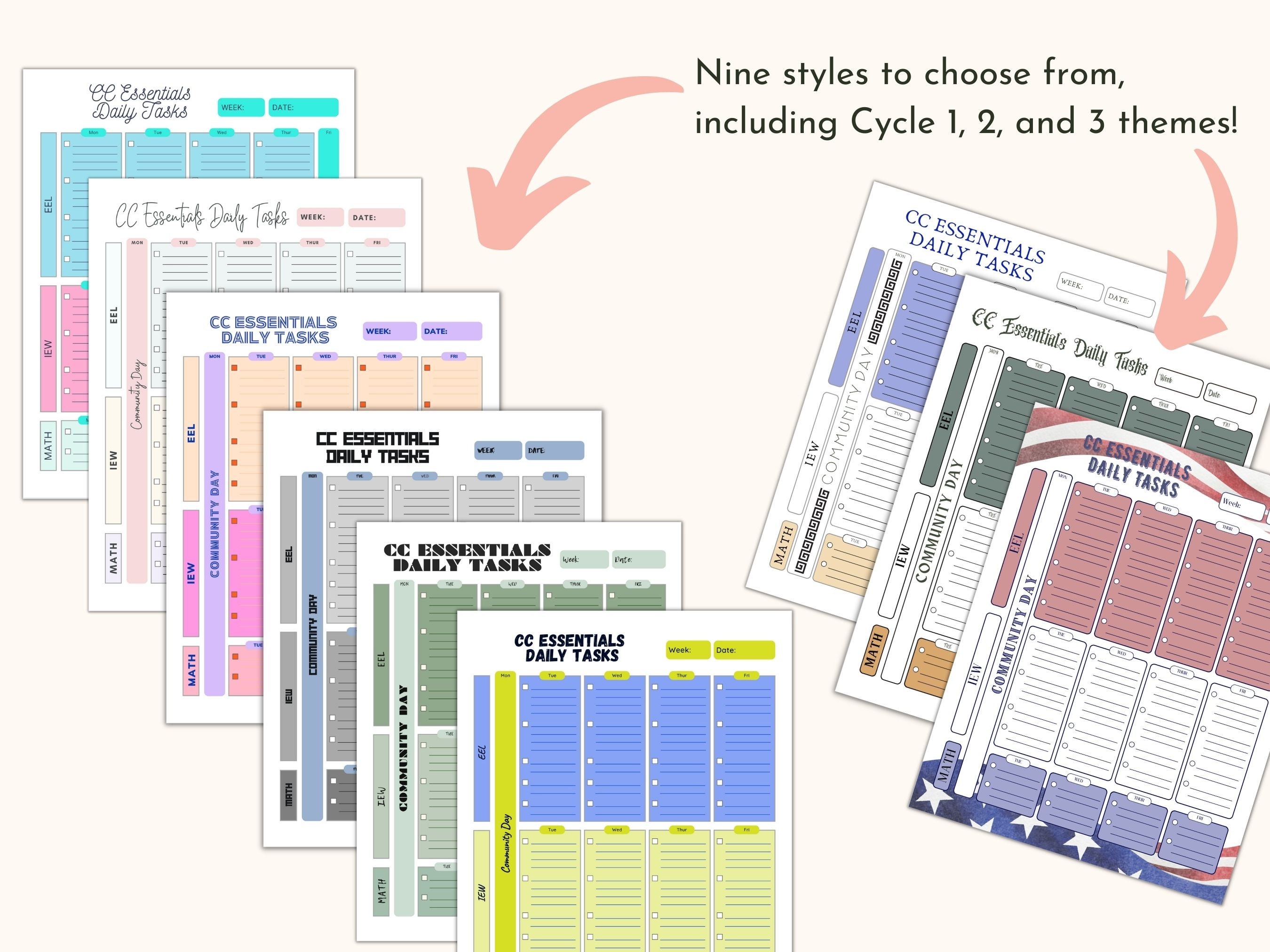 CC Essentials Daily Planner Stick-in-the-sand Simple Daily Task Tracker ...