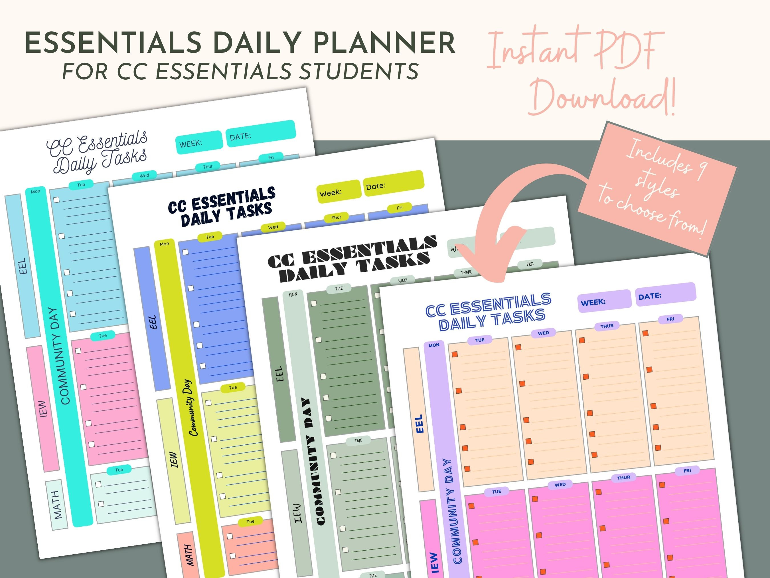 CC Essentials Daily Planner Stick-in-the-sand Simple Daily Task Tracker ...