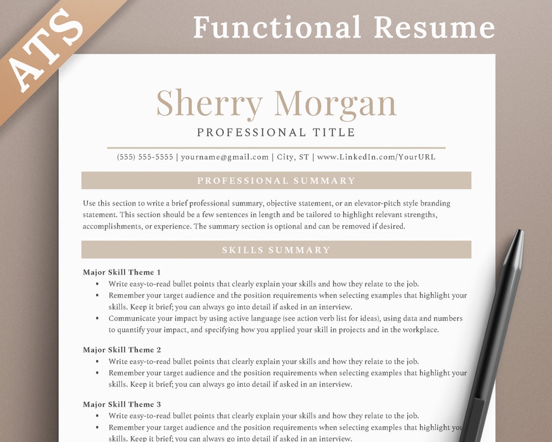 Functional Ats-friendly Resume Template Classic Simple CV Resume ...
