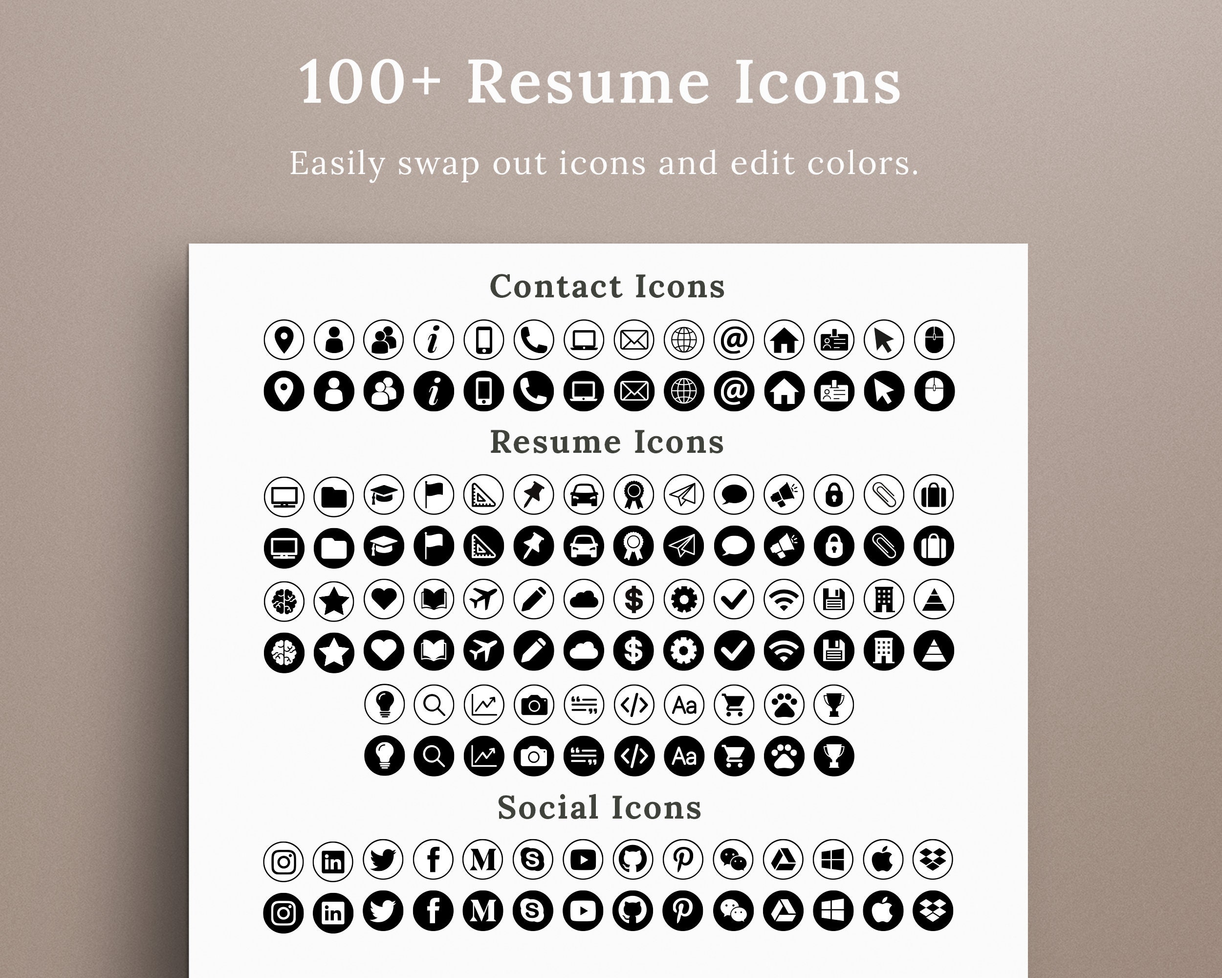 Functional Skill-based Resume Template for Google Docs and Word Clean ...