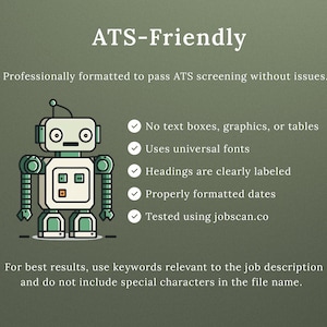 Clean Professional Ats-friendly Resume Template HR | Modern ATS Design ...