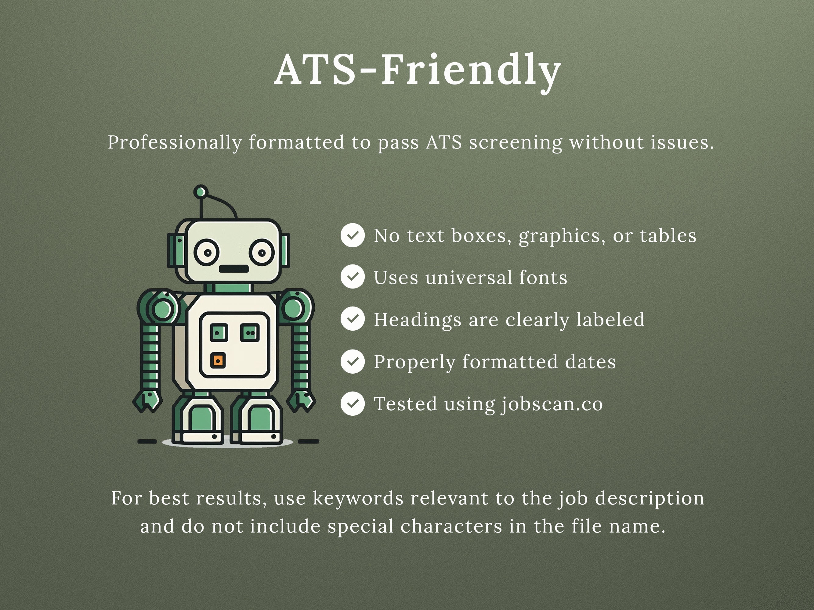 Clean Professional Ats-friendly Resume Template HR Modern ATS Design ...