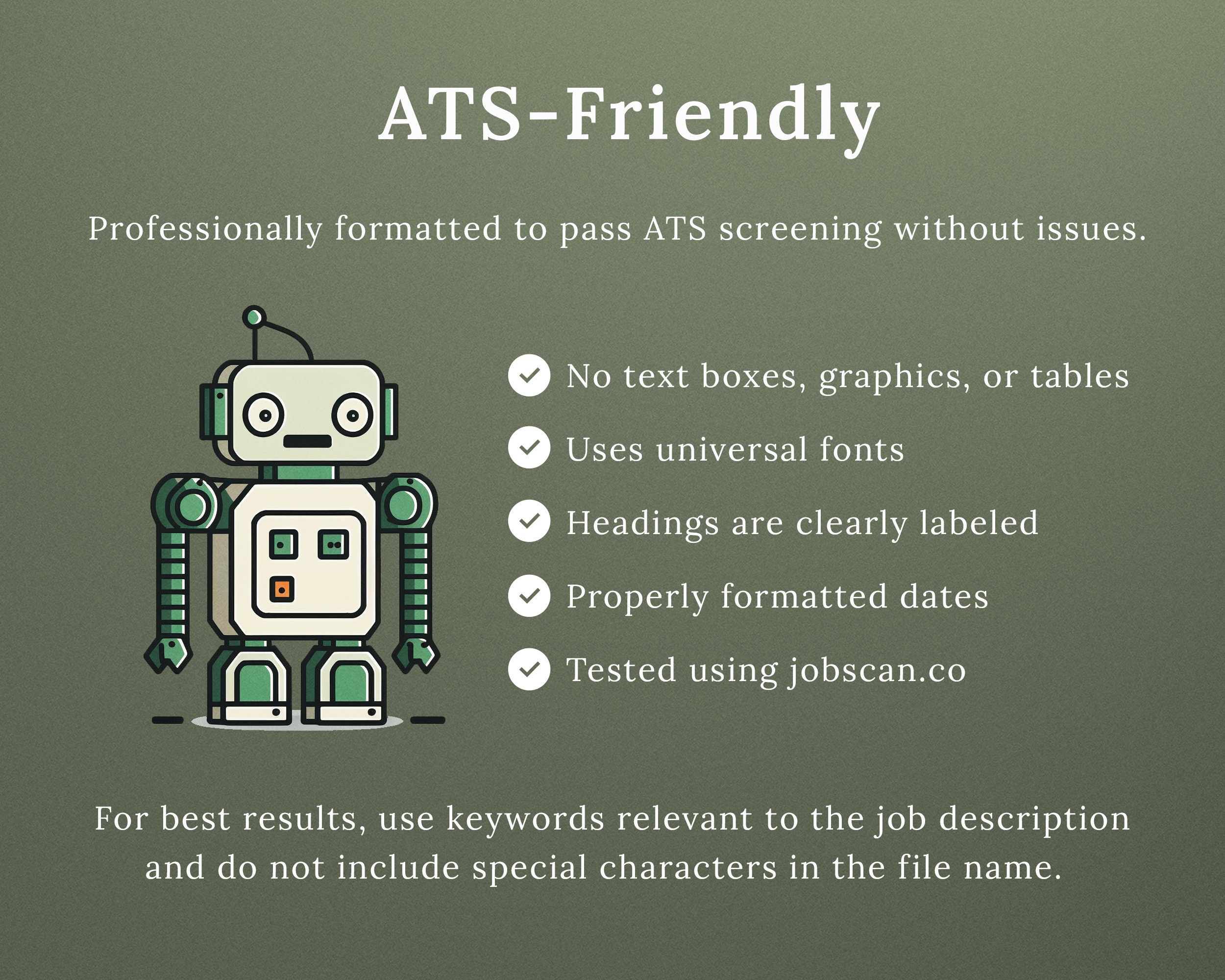 Customizable Ats-friendly Resume Template for Word and Google - Etsy