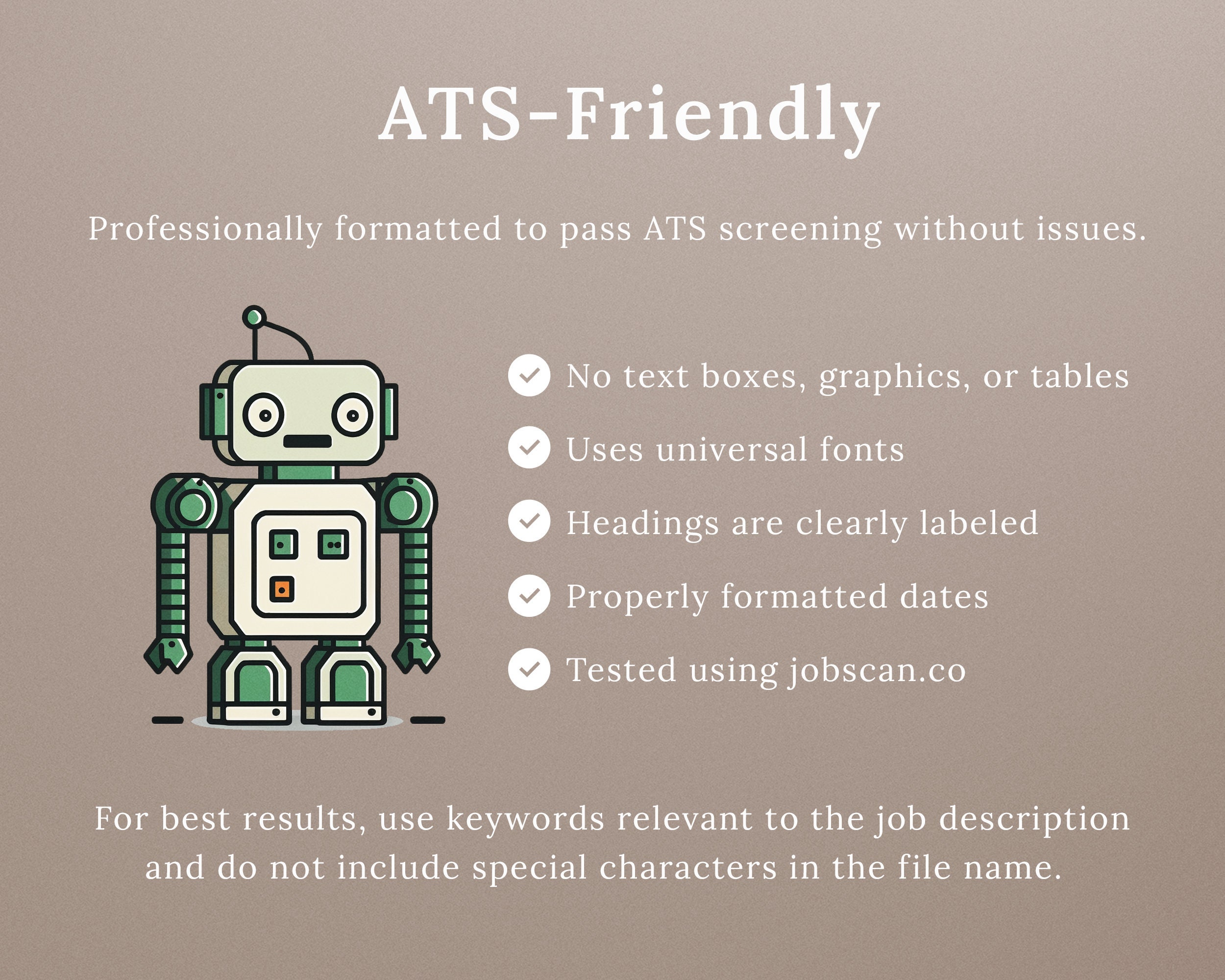 Ats-friendly Functional Resume Template for Microsoft Word and - Etsy
