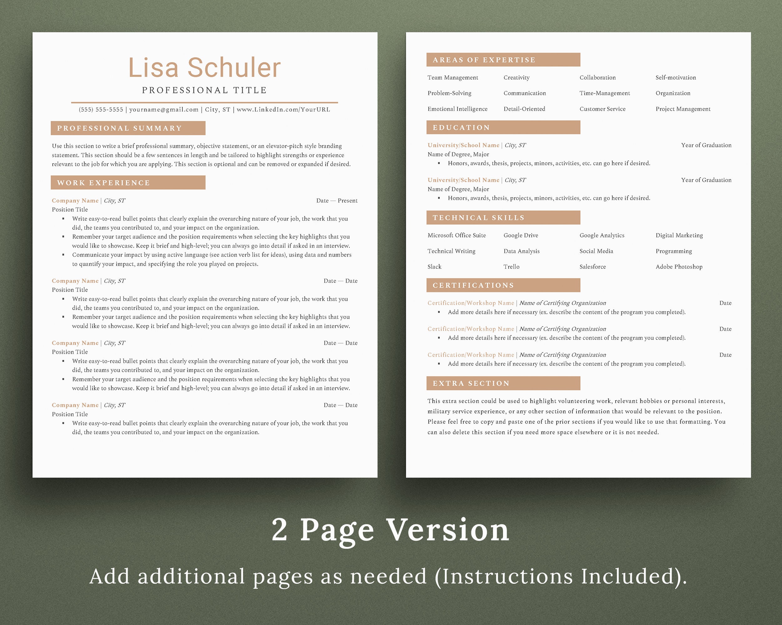 Unique and Modern ATS Resume Template for Google Docs and Word Creative ...