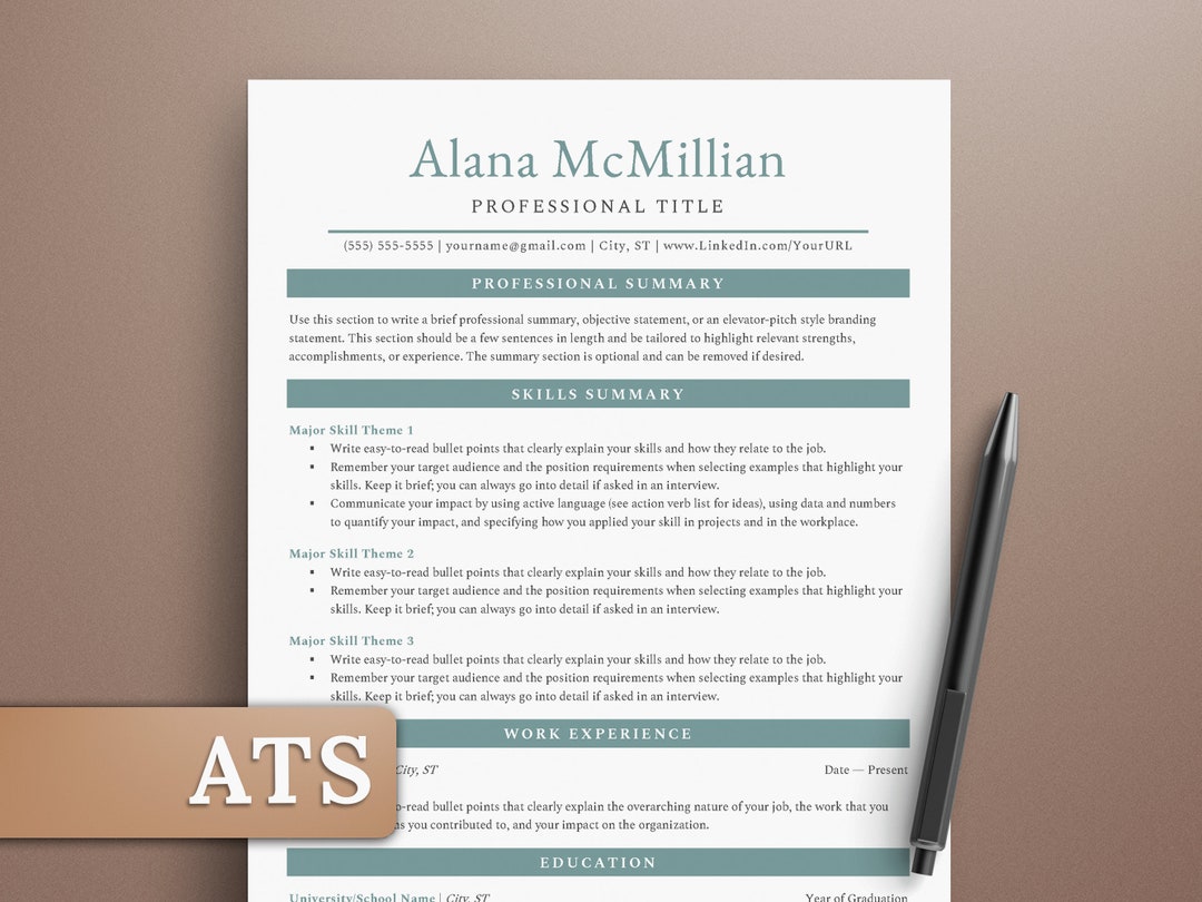 Clean Functional Professional Ats-friendly Resume Template HR | Modern ...