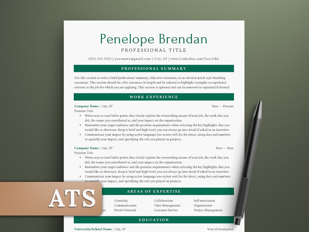Bold Elegant Resume Template | Clean Design for Google Docs & Word ...