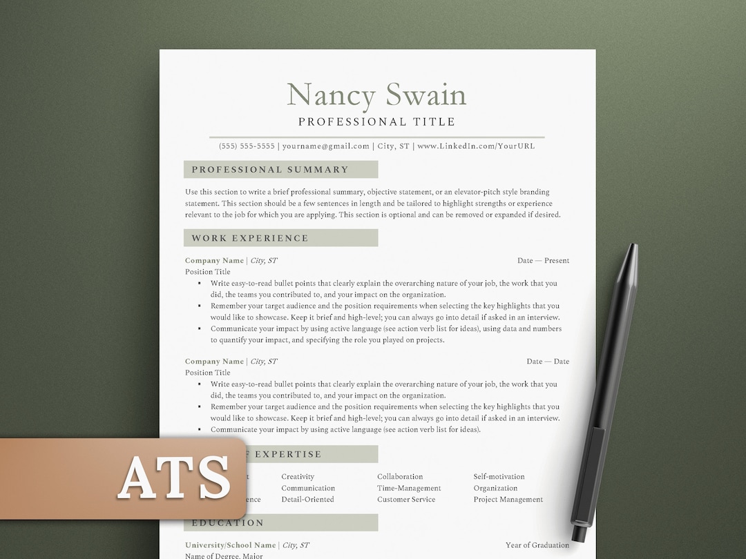 Minimalist Ats-friendly Resume Template | Clean Design for Google Docs ...