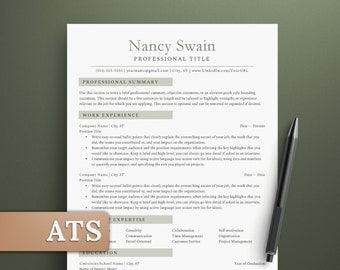 Simple ATS Approved Resume Template for Google Docs & Word, Two Page ...